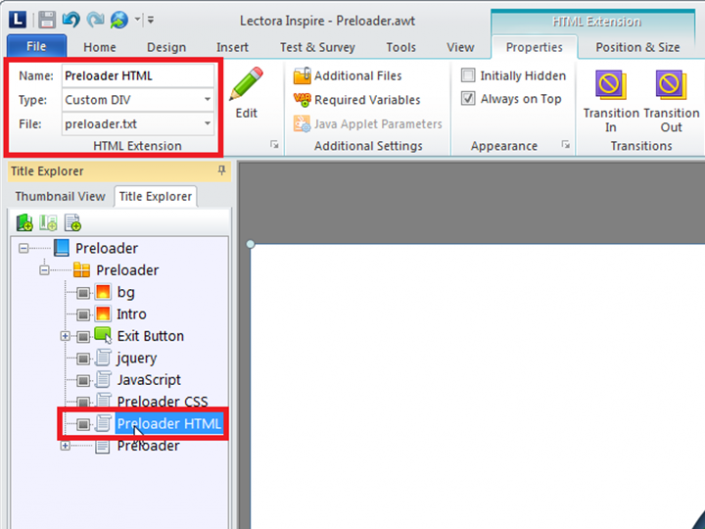 How To Create a Custom Preloader in Lectora?