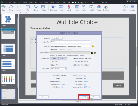 Converting ppt to ELearning using Adobe Captivate