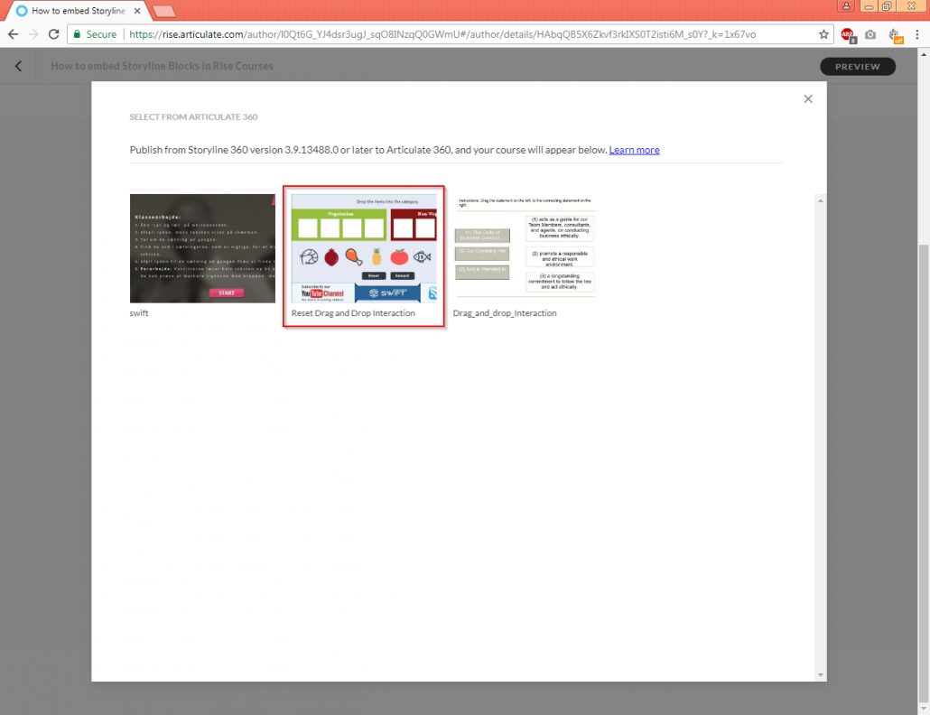 Articulate Storyline 360 How To Embed Storyline Blocks In Articulate Rise