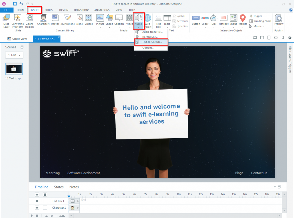 How to Convert Text to Speech Using Articulate Storyline 360?