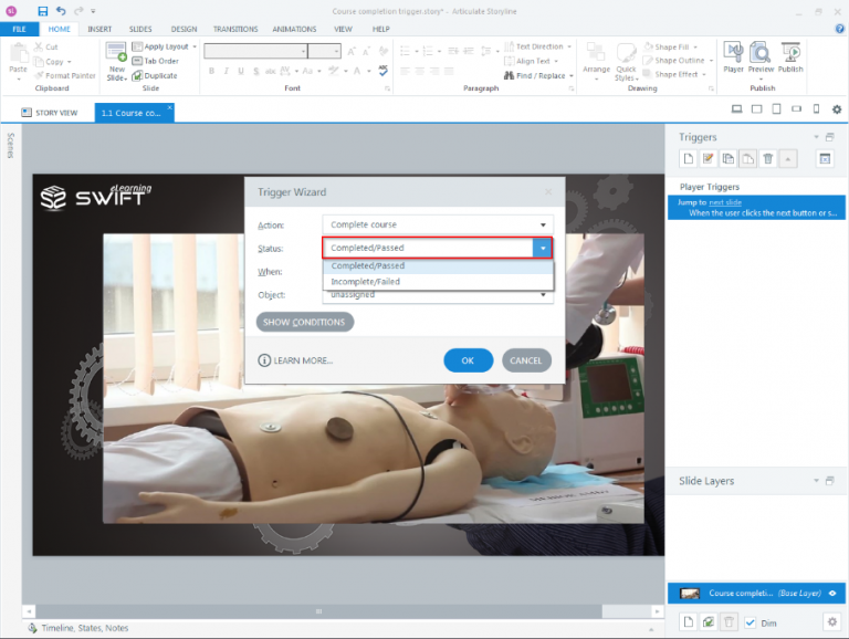 Articulate Storyline 360 Feature - Course Completion Trigger