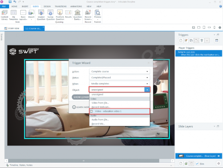 Articulate Storyline 360 Feature Course Completion Trigger