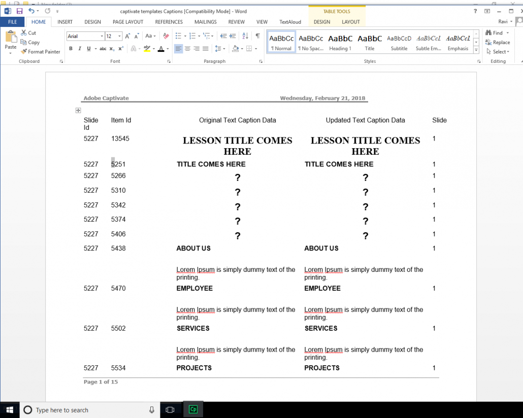 How To Import, Export Elearning Project content In Captivate