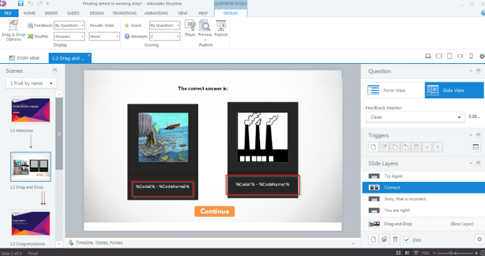 Custom Drag and Drop Interactivity using Variables in Storyline 360