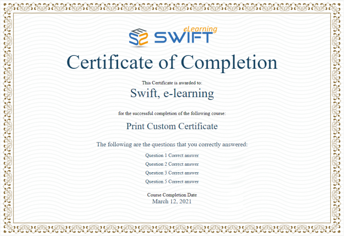 Custom eLearning: Print Custom Certificate in Articulate Storyline