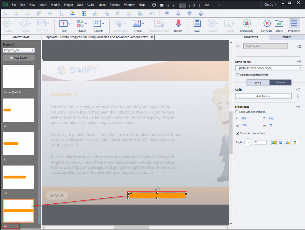 How to Create Custom Progress Bar Using Variables and Advanced Actions ...