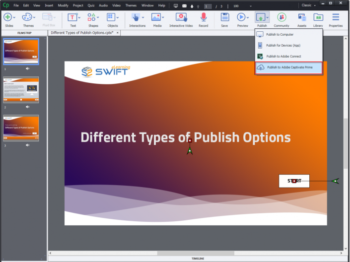 Adobe Captivate 2019 – Types Of Publish Settings