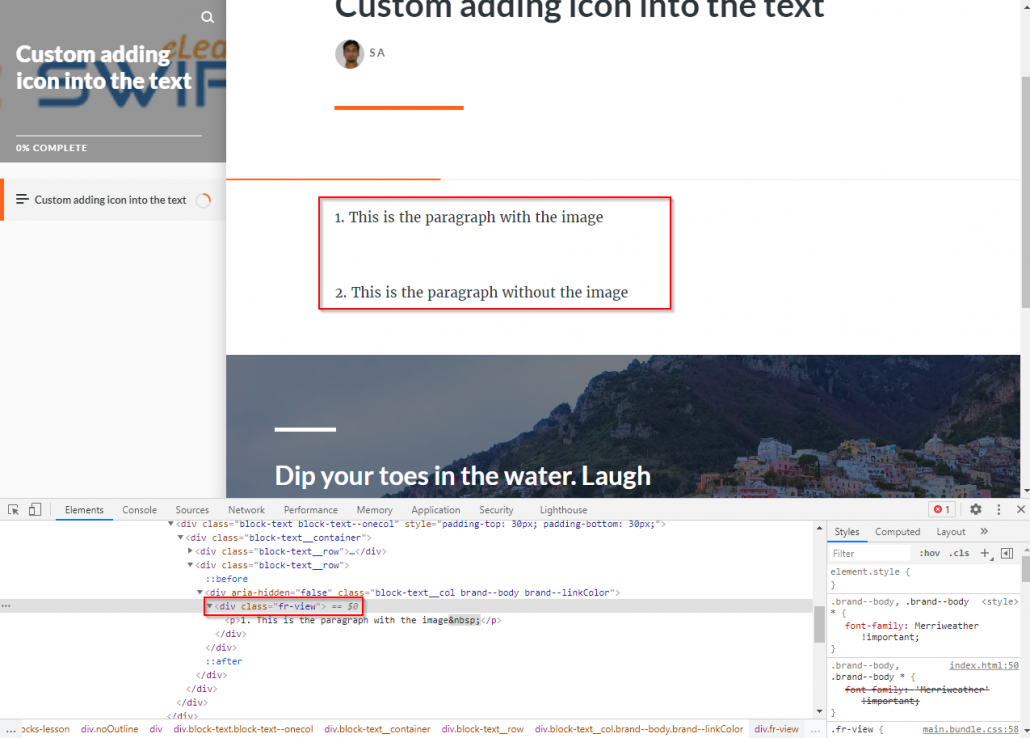 Adding Custom Image Into The Text – Articulate Rise