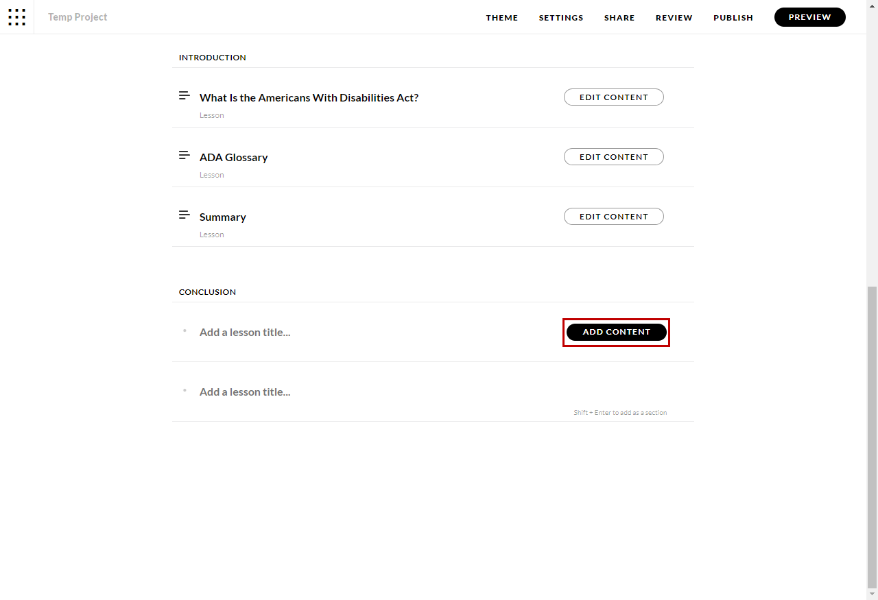 In Articulate Rise how to create and merge question banks