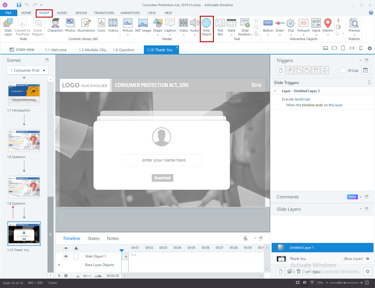 Articulate Storyline 360: How to create a PDF containing text entry data using JavaScript