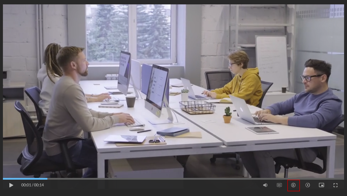 Video transcripts from closed captions in Storyline 360