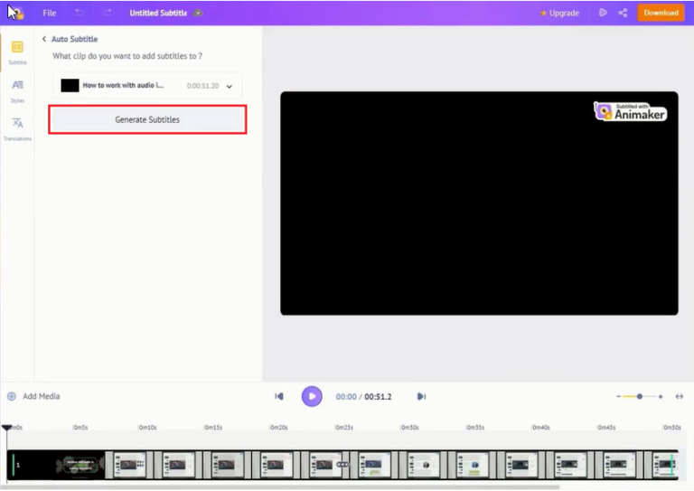 How to Generate Subtitles for Videos in Animaker