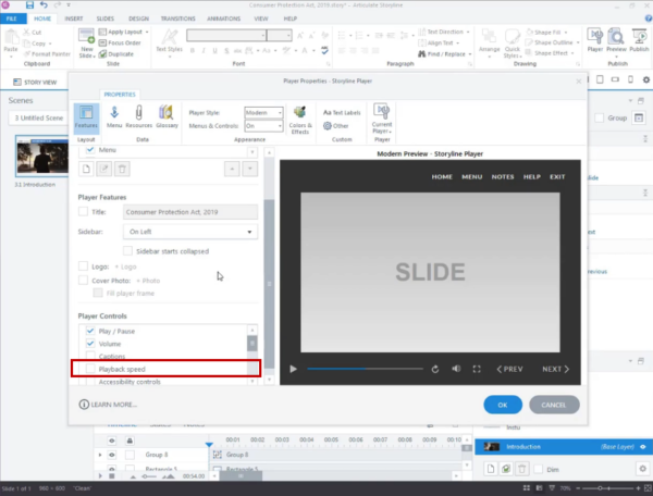 How Can Playback Speed Control be Enabled in Storyline 360?
