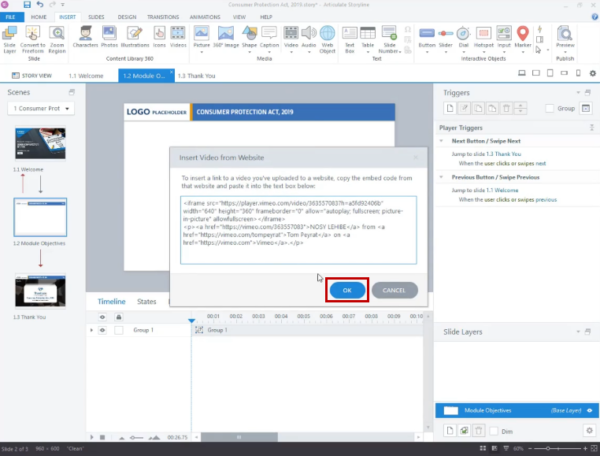Articulate Storyline | Insert Web Videos Using iframe tag