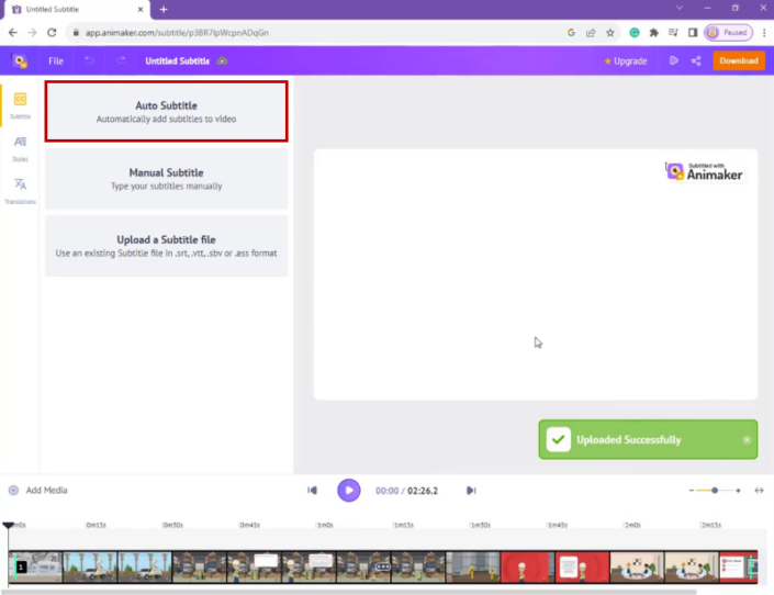 How to Create Animated Subtitles in Animaker | elearning