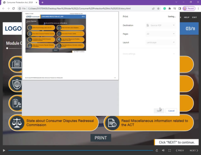 Articulate Storyline 360 How To Add A Print Slide Trigger