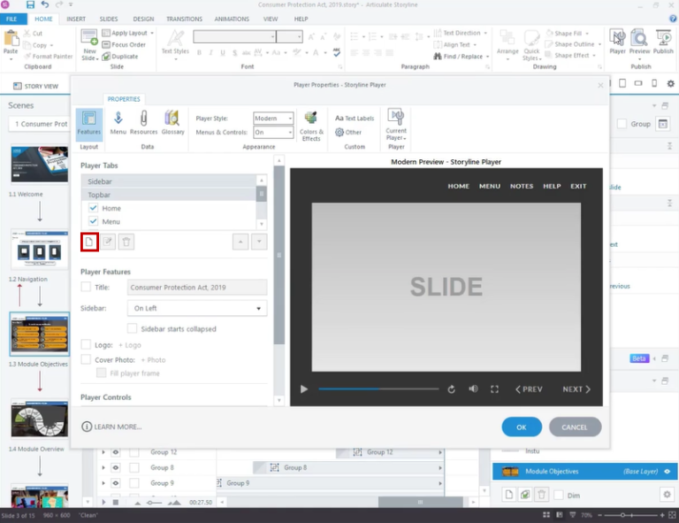 Articulate Storyline 360 | How to Add a Print Slide Trigger