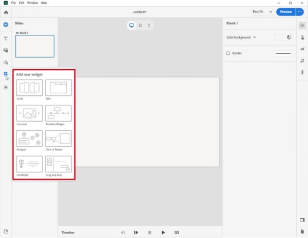 Adobe Captivate | How to Use the Widget Gallery