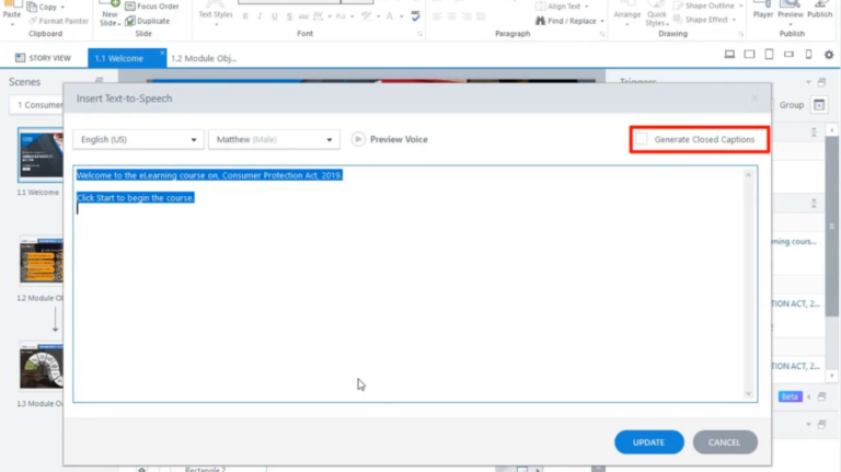 Storyline 360 How To Enable Closed Caption In Video Output
