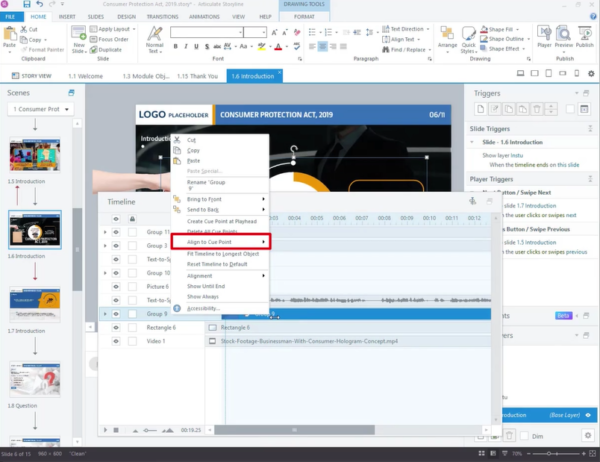 Articulate Storyline 360 | Modify timing and Duration.