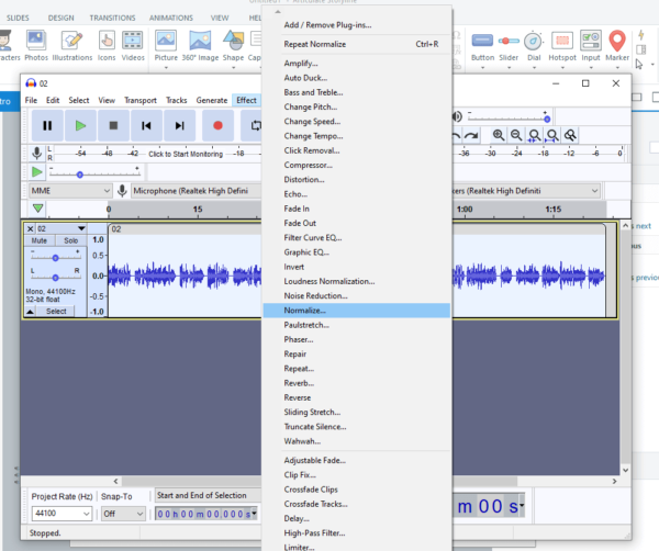 How to Use Audacity Tool to enhance sound in Storyline 360