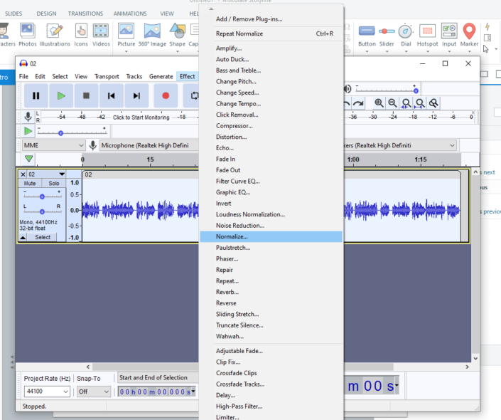 How to Use Audacity Tool to enhance sound in Storyline 360
